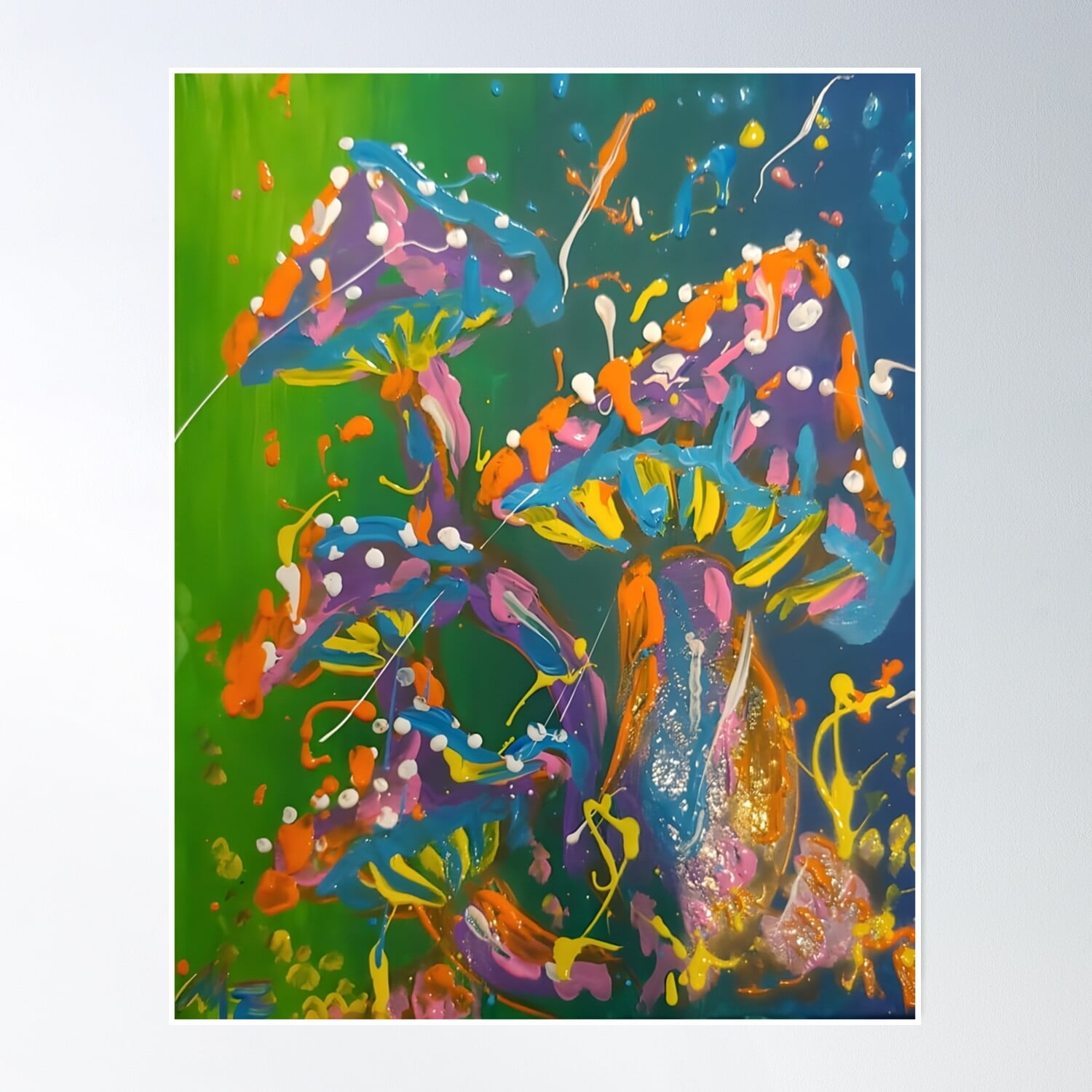Abstract Mushrooms Poster Wall Art, Modern Wall Decor, 8x12 UNFRAMED ...