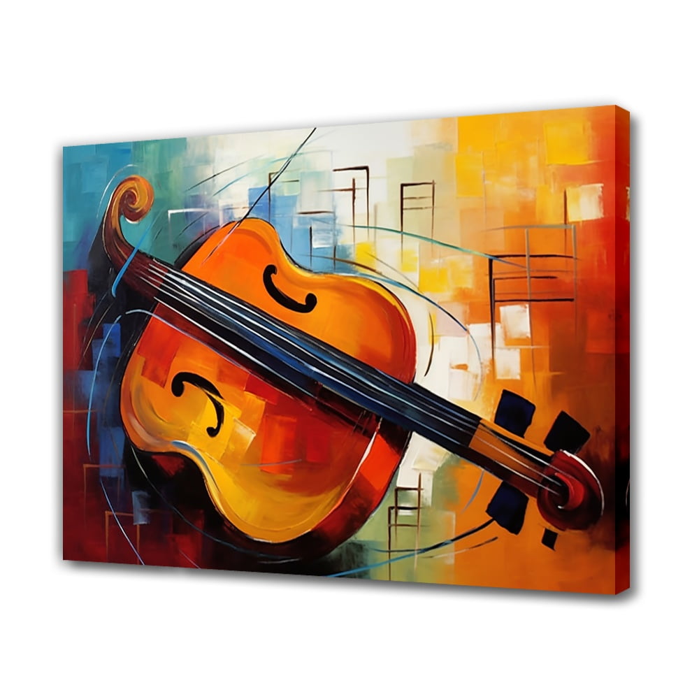 Abstract Music Background With Classic Cello Digital Painting Canvas ...