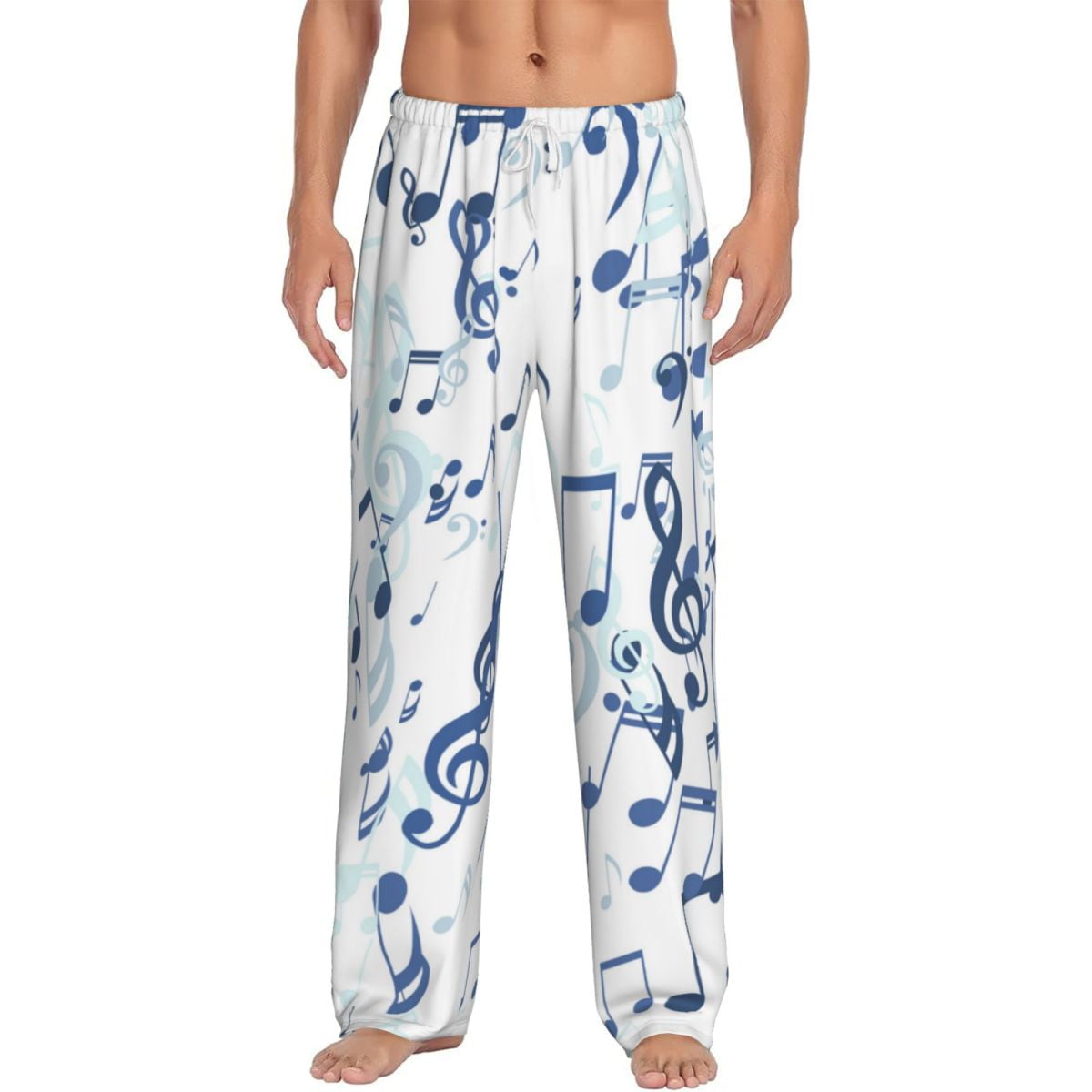 Abstract Music Notes Pajama Pants Sleepwear for Men Elastic Waistband ...