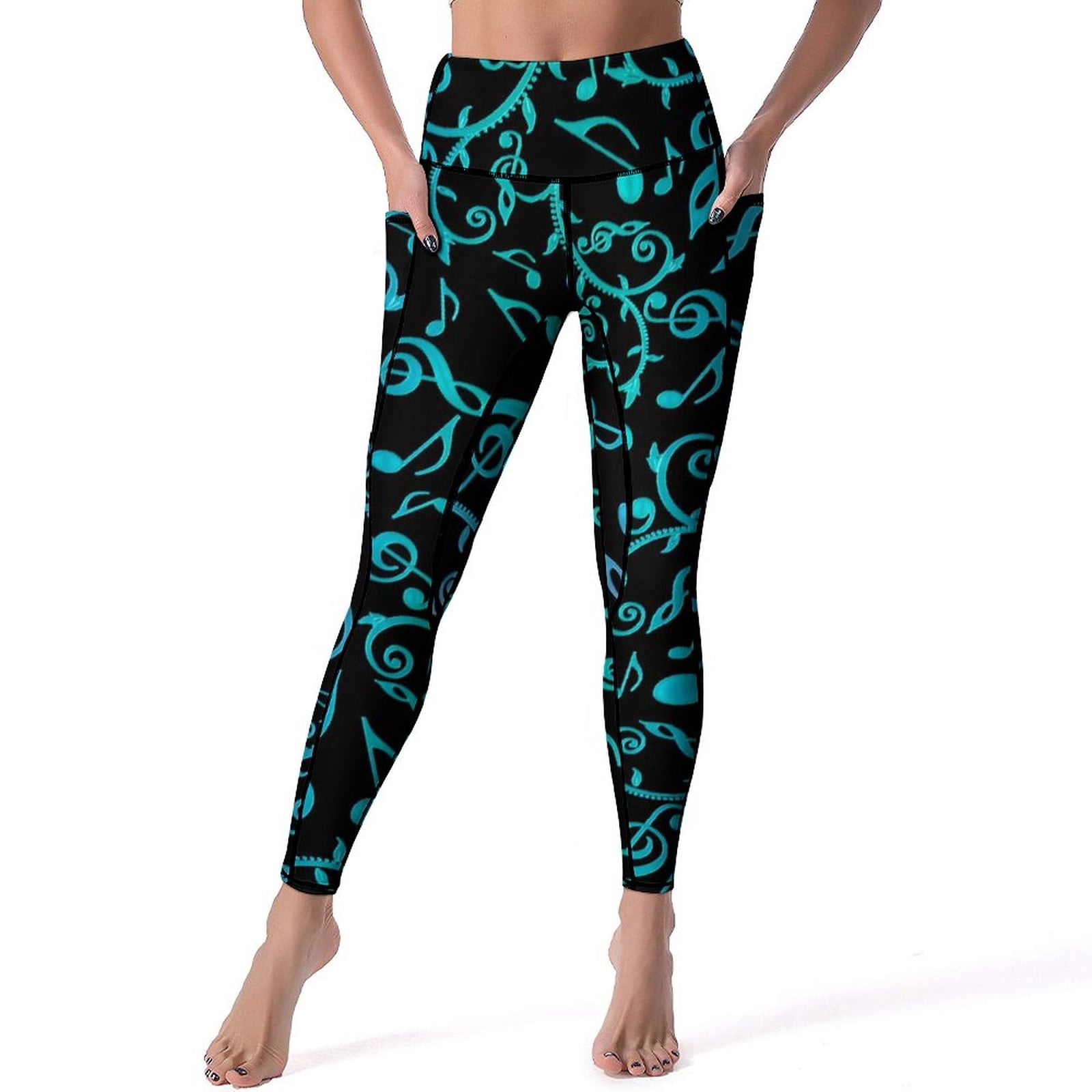 Abstract Music Yoga Pants Sexy Colorful Print Custom Leggings High ...
