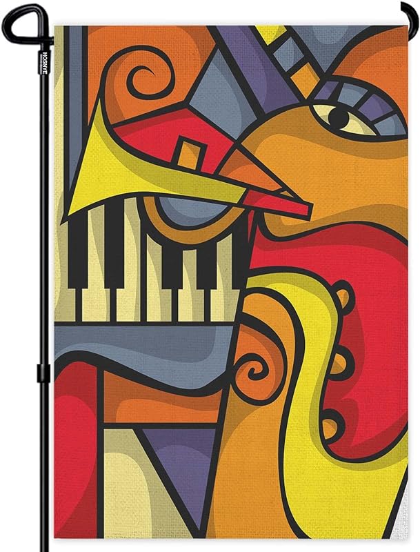 Abstract Musical Instrument Garden Flag 12x18 Inch Vertical Double ...