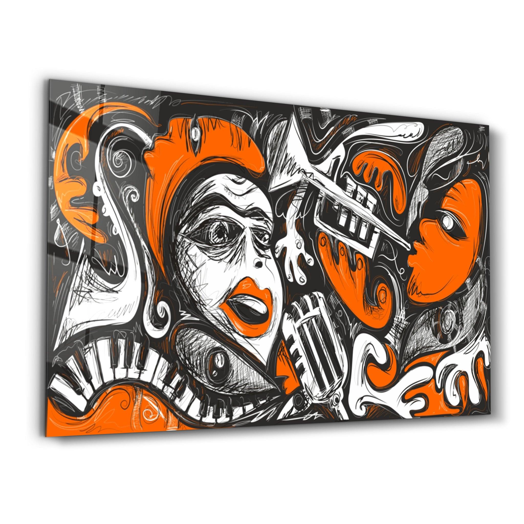 Abstract Musical Instruments | Glass Wall Art - Walmart.com