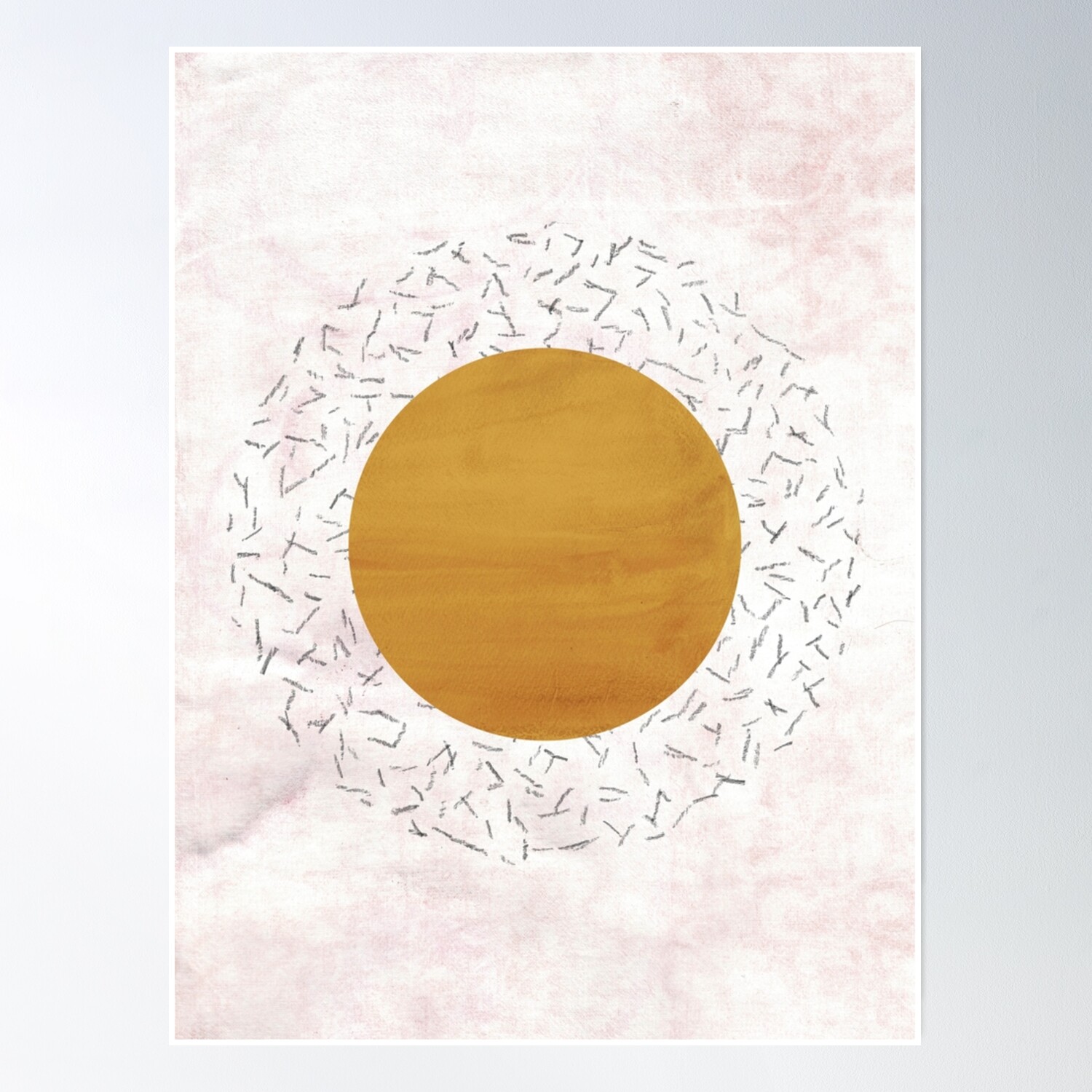 Abstract Mustard Circle Poster Wall Art, Modern Wall Decor, 12x18 ...