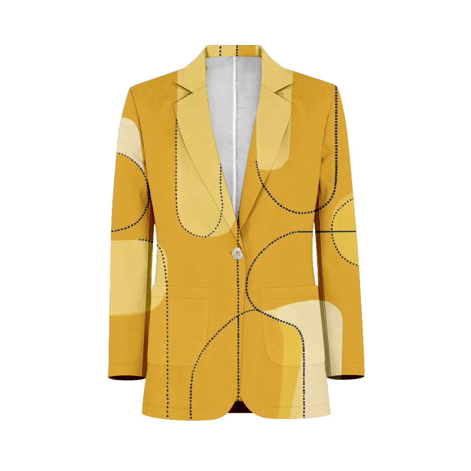 Abstract Mustard Yellow Artwork Mens Suits Shawl Collar Slim Fit Suit ...