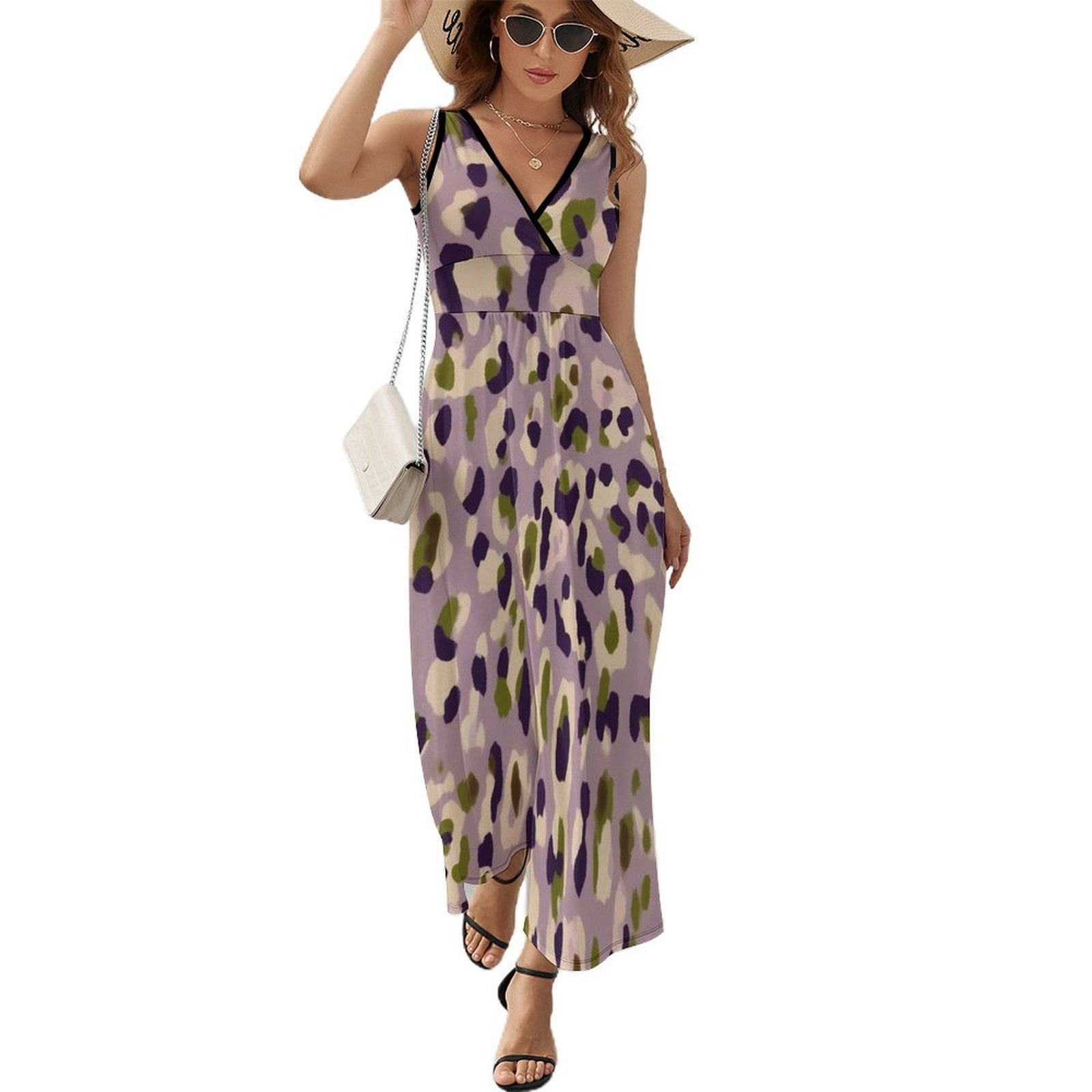 Abstract Muted Leopard Print Pattern Dress Summer Street Style Bohemia ...
