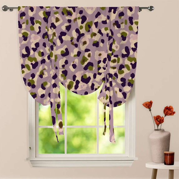 Abstract Muted Leopard Print Pattern Window Curtain for Living Room ...