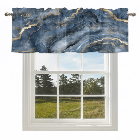 Abstract Natural Marble Art Valances for Windows Blue Stone Texture ...