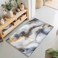 Abstract Natural Marble Texture Rectangle Rug 2'x3' Gray White Stone ...