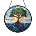 Abstract Nature Tree over Ocean Stained Glass Suncatcher – Window ...