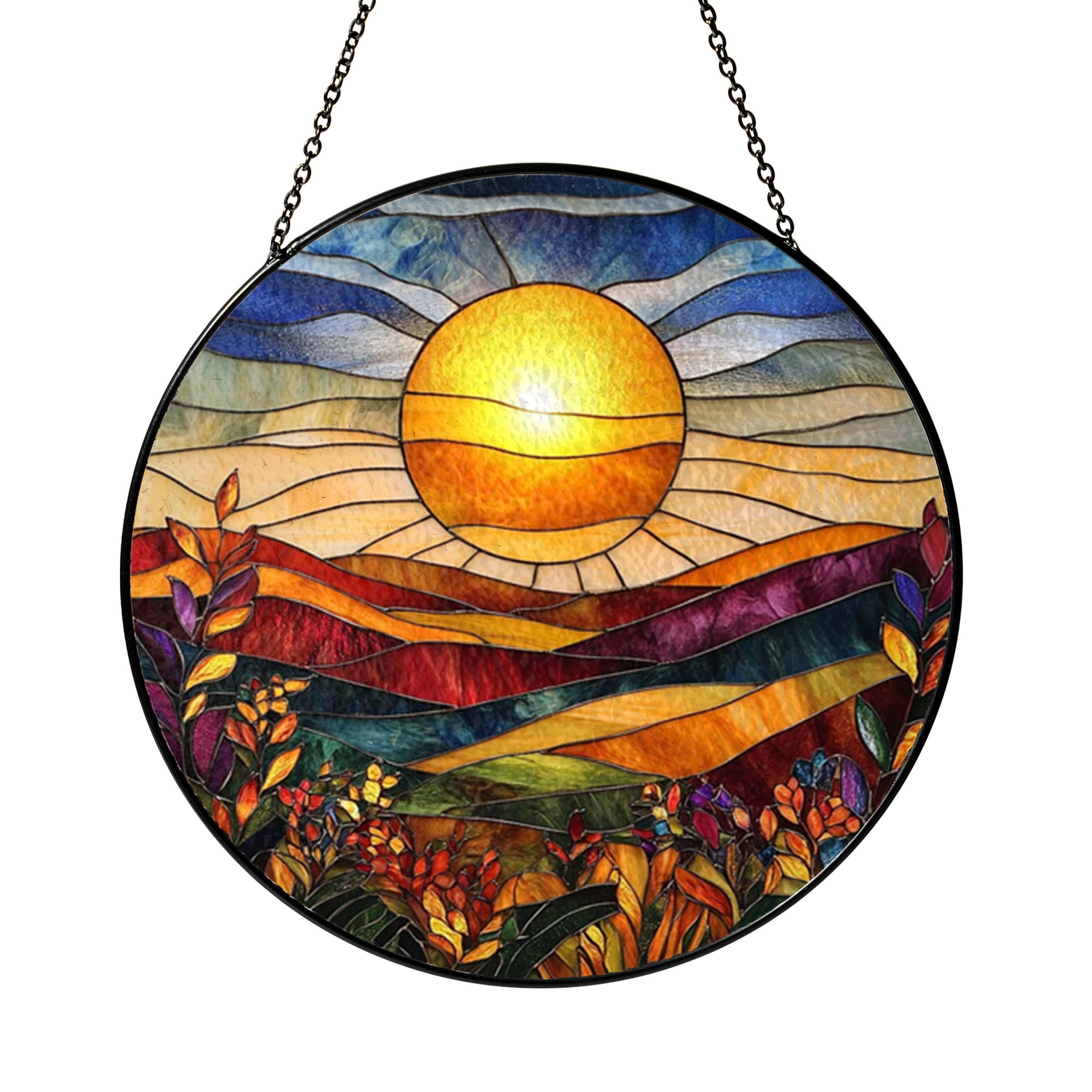 Abstract Nature Window Hanging – Feather Field and Sun Design - Walmart.com