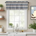 Abstract Navy Blue Brown Stripes Line Valances for Windows,Rod Pocket ...