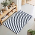 Abstract Navy Blue Stripe Rectangle Area Rug 2x3ft,Living Room Rug Non ...