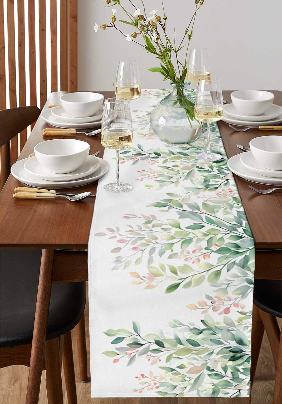 Abstract Navy Blue Wavy on Blue Table Runner 13x72in Non-Slip Cotton ...