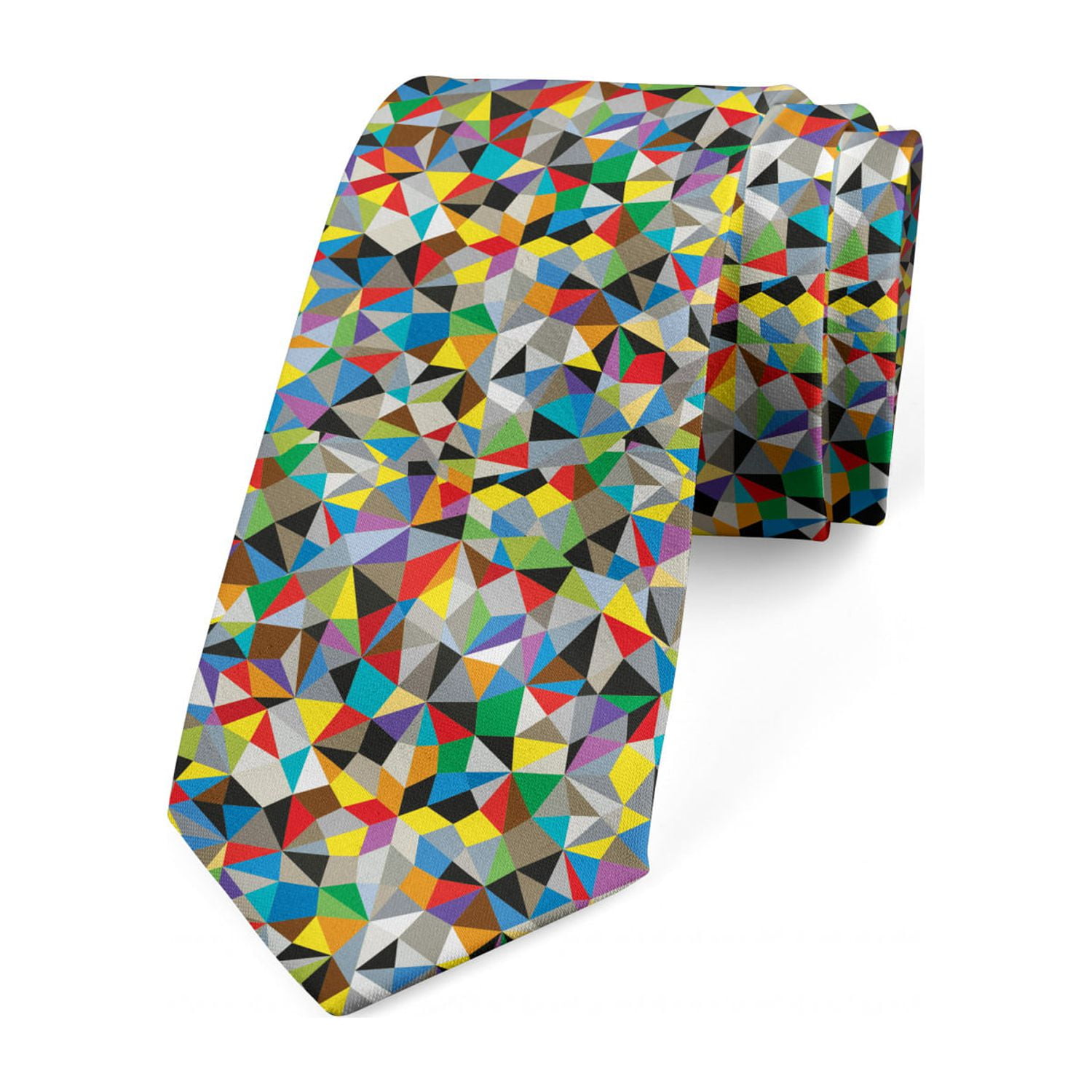Abstract Necktie, Geometric Mosaic Motif, Dress Tie, 3.7", Multicolor ...