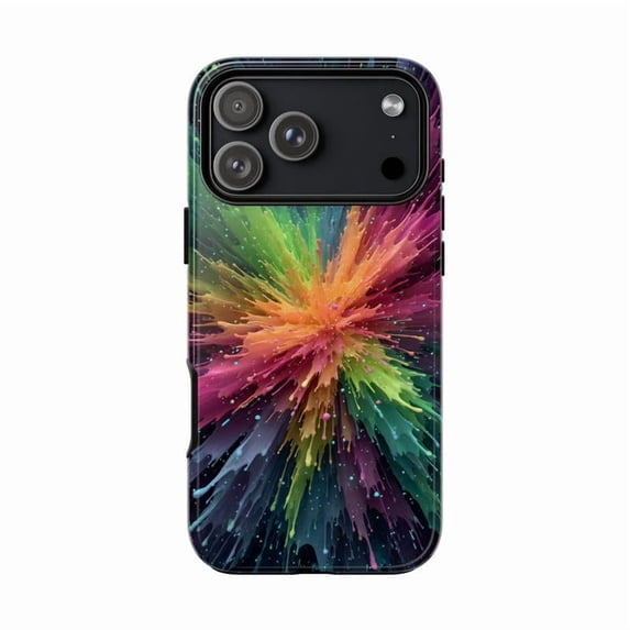 Abstract Neon Color Explosion Artistic Lid with iPhone 17 to 11 Pro Max ...