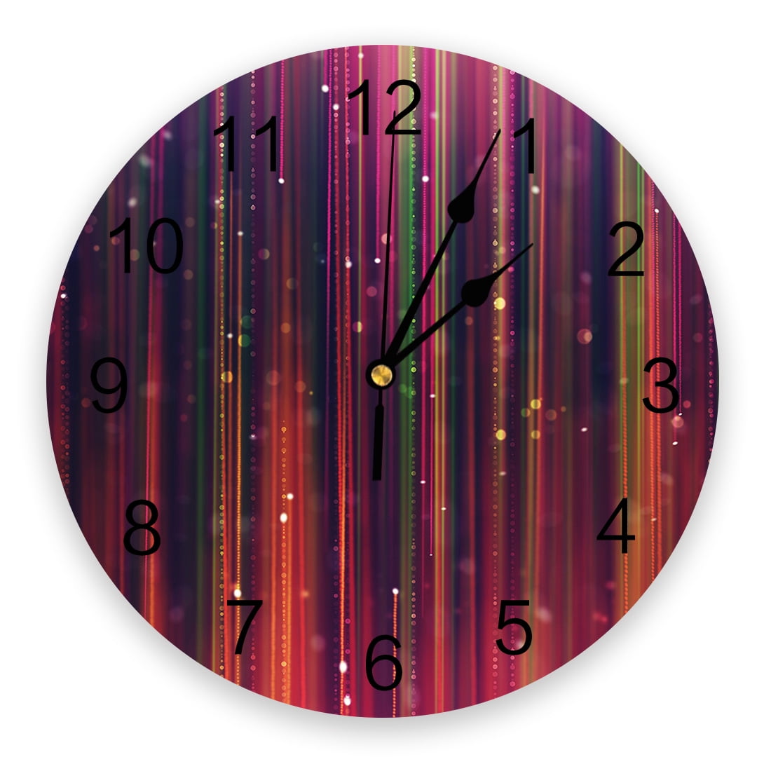 Abstract Neon Colorful Wall Clock Modern Design Living Room ration ...