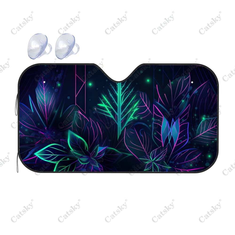 Abstract Neon Flowers Car Windshield Sunshade Front Auto Car Windshield ...