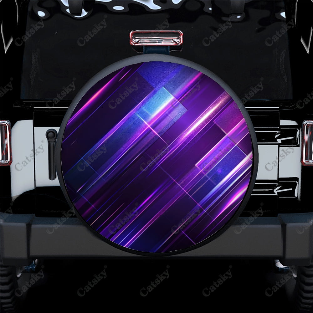 Abstract Neon Geometric Polyester Universal Spare Wheel Tire Cover ...
