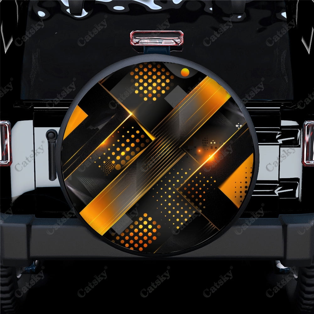 Abstract Neon Geometric Polyester Universal Spare Wheel Tire Cover ...