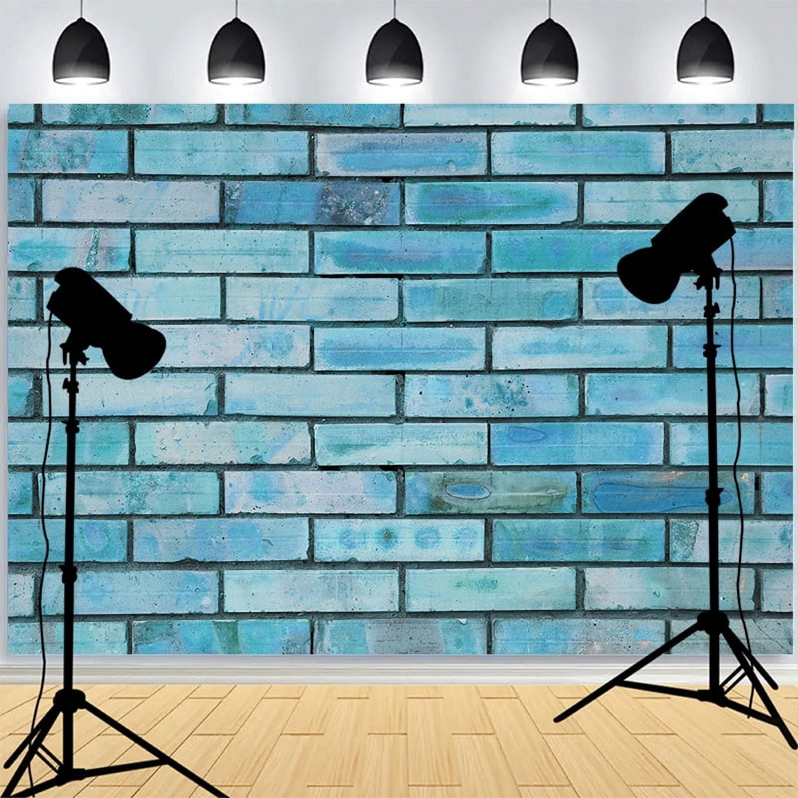 Abstract Neon Painted Brick Wall Background Damaged Rustic Texture ...