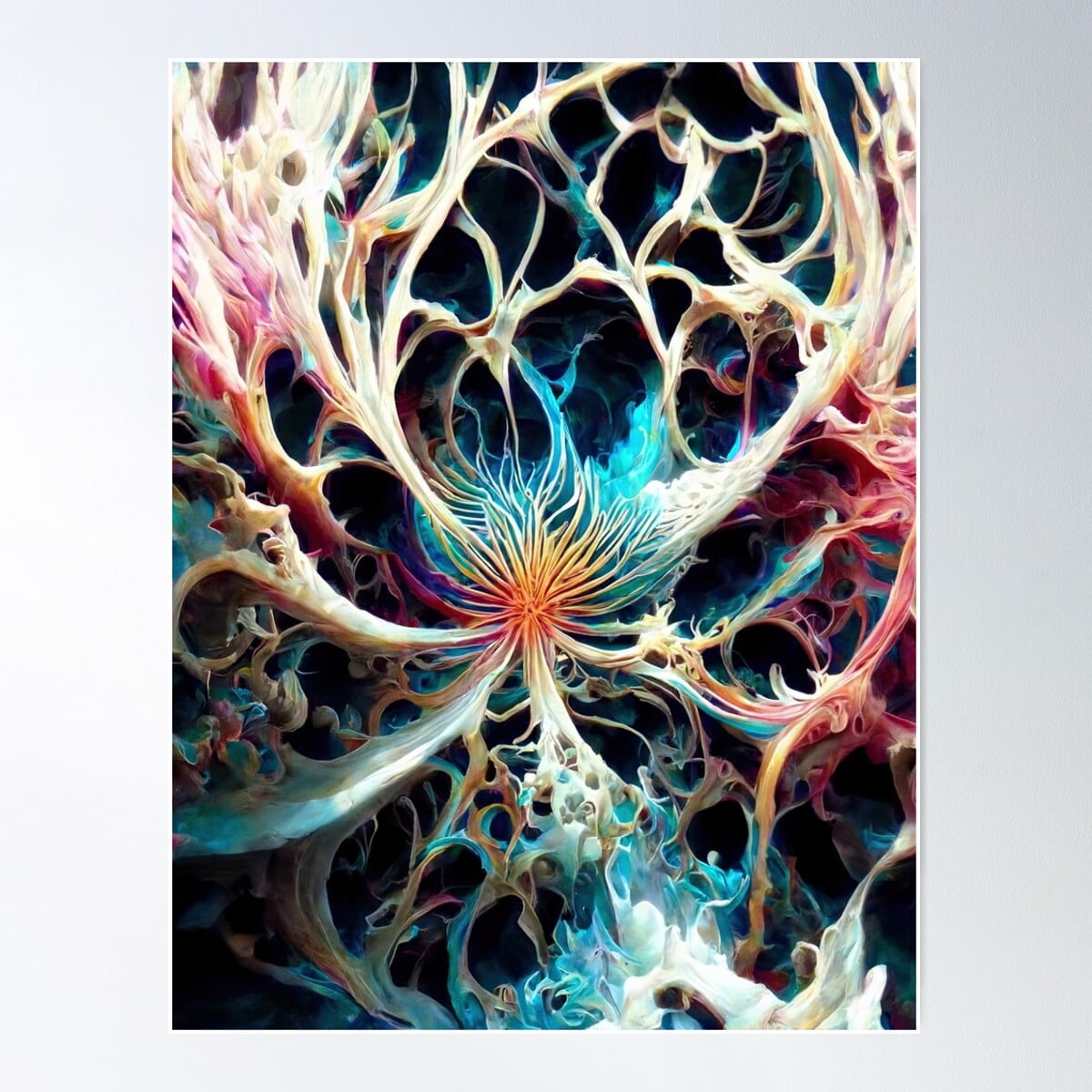 Abstract Neural Network 1 Poster Wall Art, Modern Wall Decor For Living ...