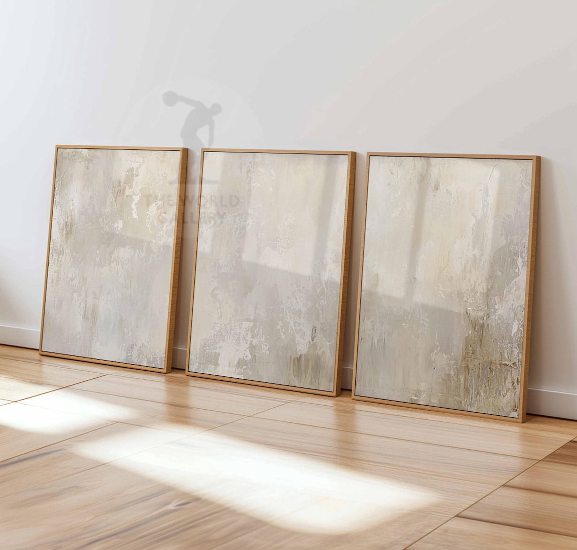 Abstract Neutral Beige White Soft Tones Minimalist Bedroom Living Room ...