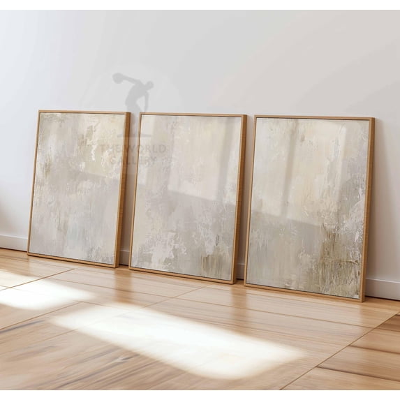 Abstract Neutral Beige White Soft Tones Minimalist Bedroom Living Room ...