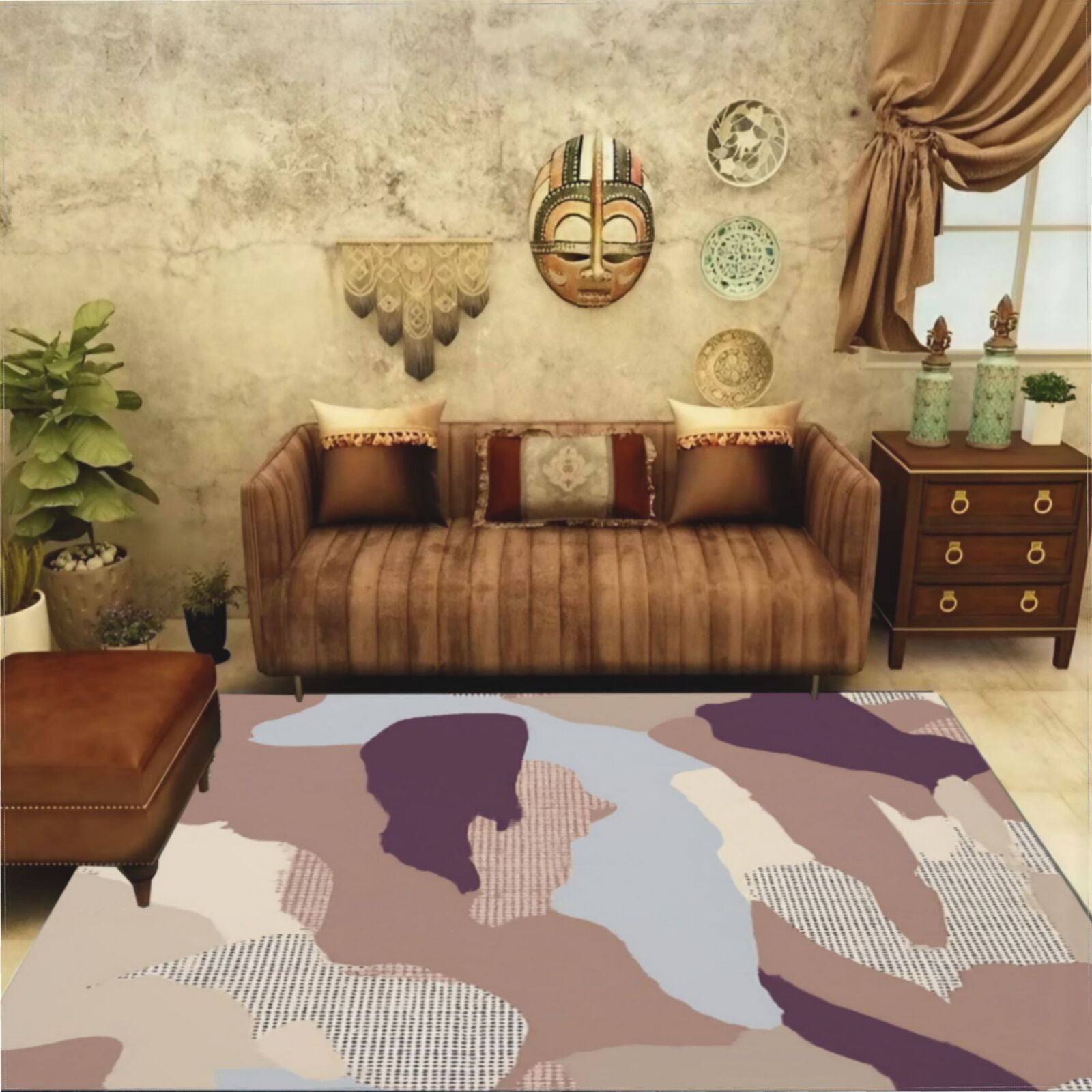 Abstract Neutral Camouflage Pattern(2) Living Room ration Nordic ...