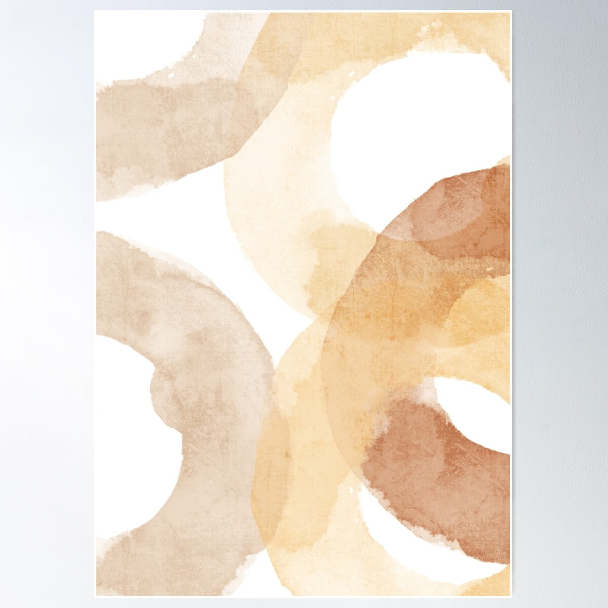 Abstract Neutral Watercolor Circles Poster Wall Art, Modern Wall Decor ...