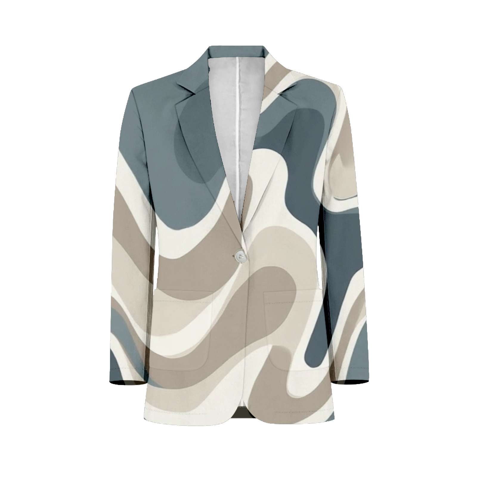 Abstract Neutral Wavy Design Men's Suit Blazer Casual Party Wear Slim ...