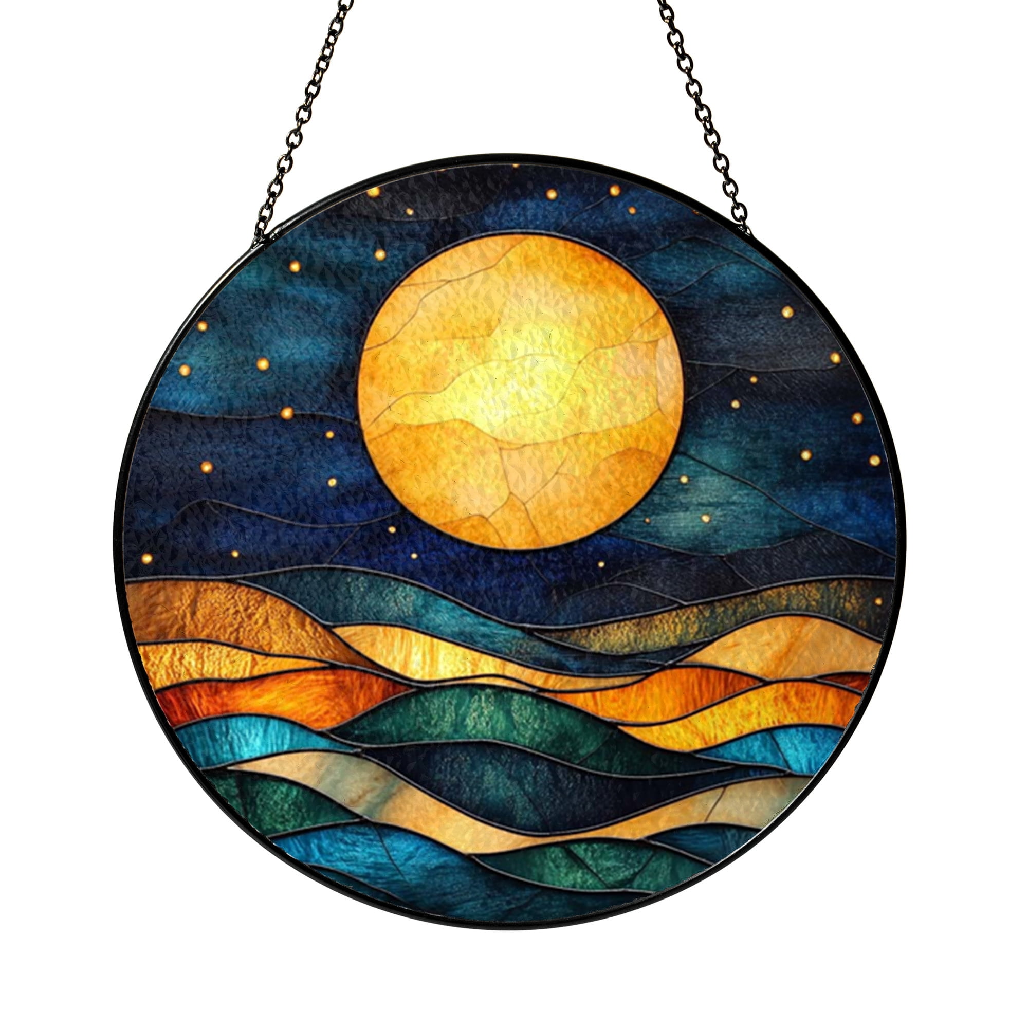 Abstract Night Scene Window Hanging – Stained Glass Style - Walmart.com