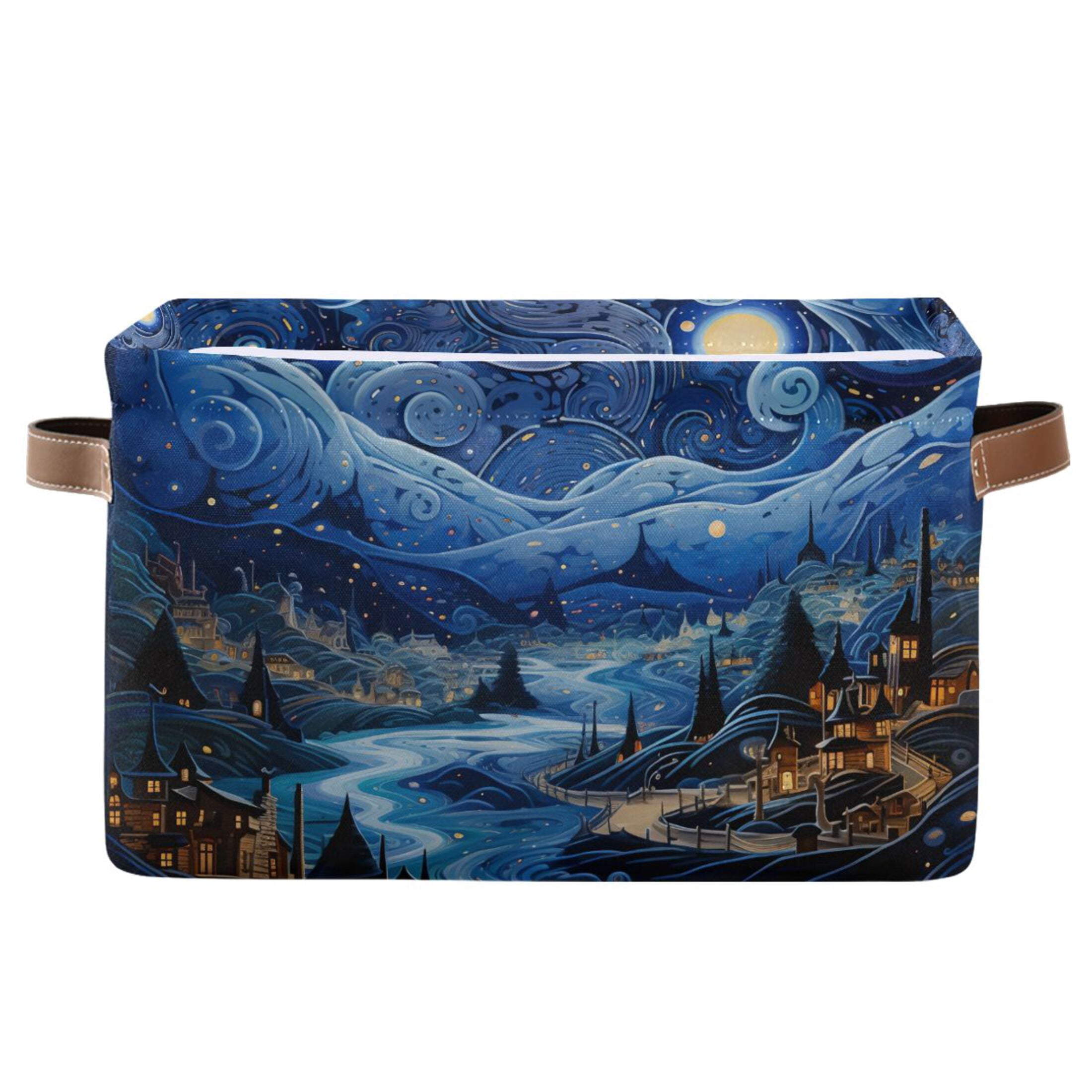 Abstract Night with Moon Storage Basket Large Bin Laundry Boxes Toys ...
