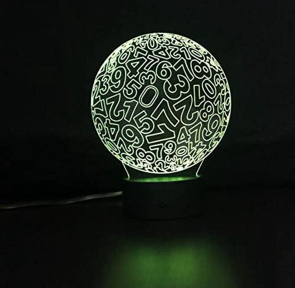 Abstract Numbers Toys 3D Illusion Night Light Smart Touch Lamp Creative ...