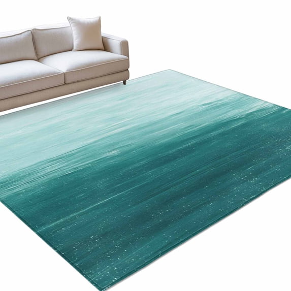 Abstract Ocean Area Rugs 3x5ft Teal Gradient Oil Painting Texture ...