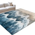 Abstract Ocean Area Rugs 6x9ft Wave Beach Coastal Seaside Scenery Blue ...