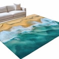 Abstract Ocean Beach Area Rugs 3x5ft Blue Sea Wave Sand Modernism Floor ...