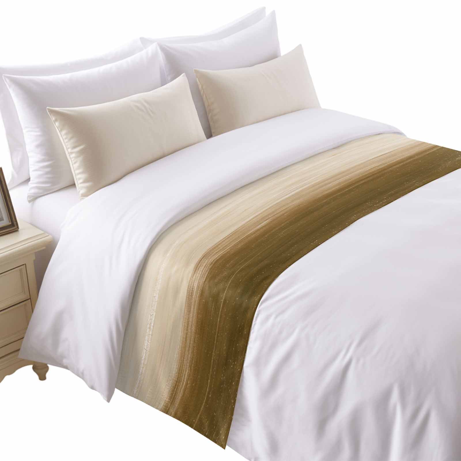 Abstract Ocean Bed Runner for Twin Size Bed, Brown Gradient Oil ...