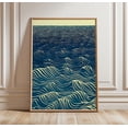 Abstract Ocean Blue Wave Wall Art Minimal Sea Modern Coastal Decor ...