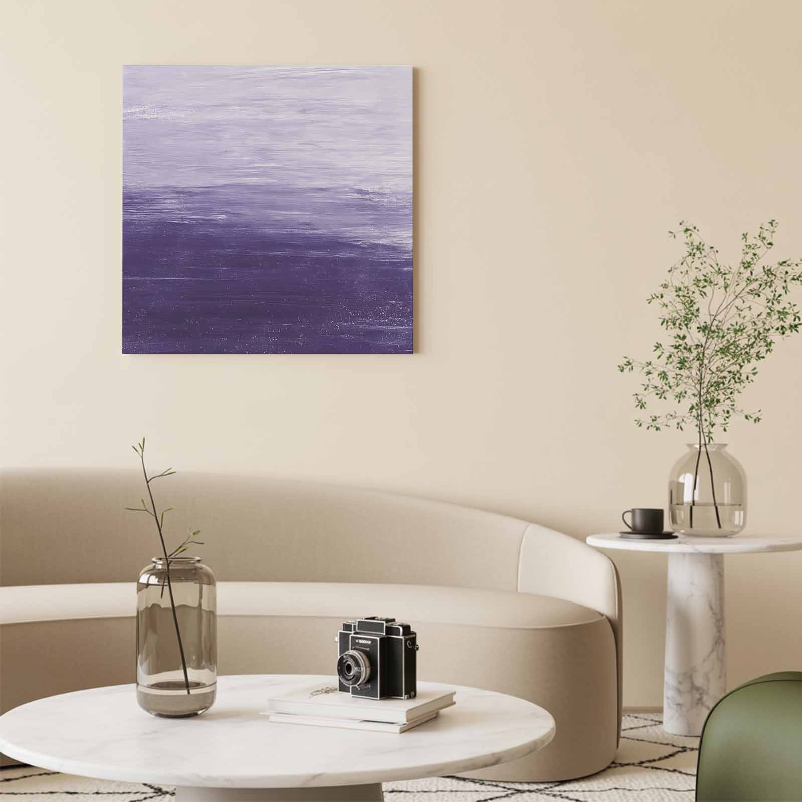 Abstract Ocean Canvas Print Wall Art Purple Gradient Oil Painting Texture Wall Decor Pictures ...