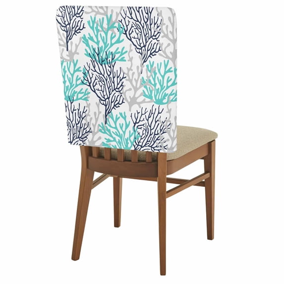 Abstract Ocean Chair Back Covers Set of 4 Summer Coral Pattern Dark ...