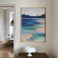 Abstract Ocean Coastal Seascape Modern Minimalist Decor, Stretched ...