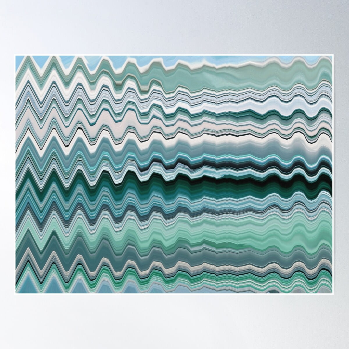 Abstract Ocean Horizontal Lines Coastal Style Dã©Cor Beachy Vibes Art ...