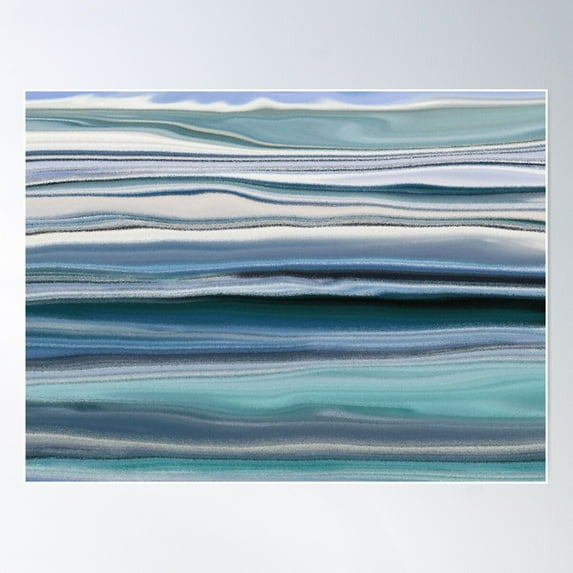 Abstract Ocean Horizontal Lines Coastal Style Dã©Cor Beachy Vibes Art ...