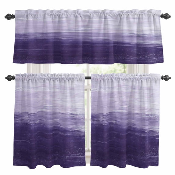 Abstract Ocean Kitchen Curtains Set for Windows, Purple Gradient Oil ...