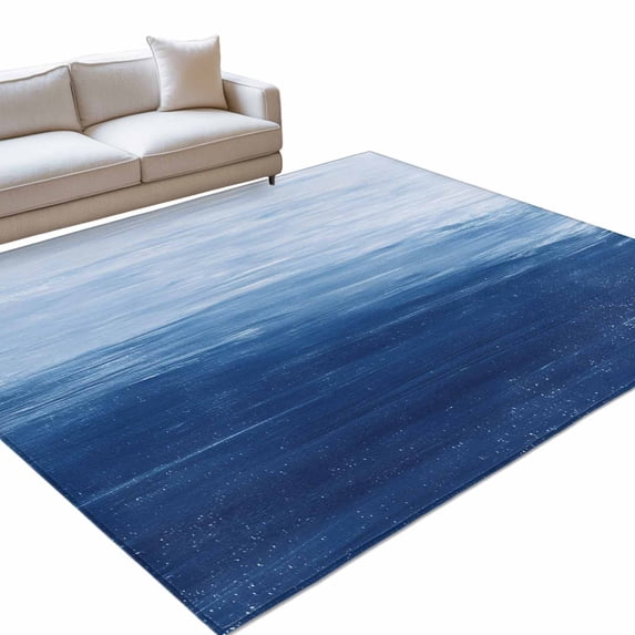 Abstract Ocean Large Area Rugs 6x9ft Dark Blue Gradient Oil Painting ...