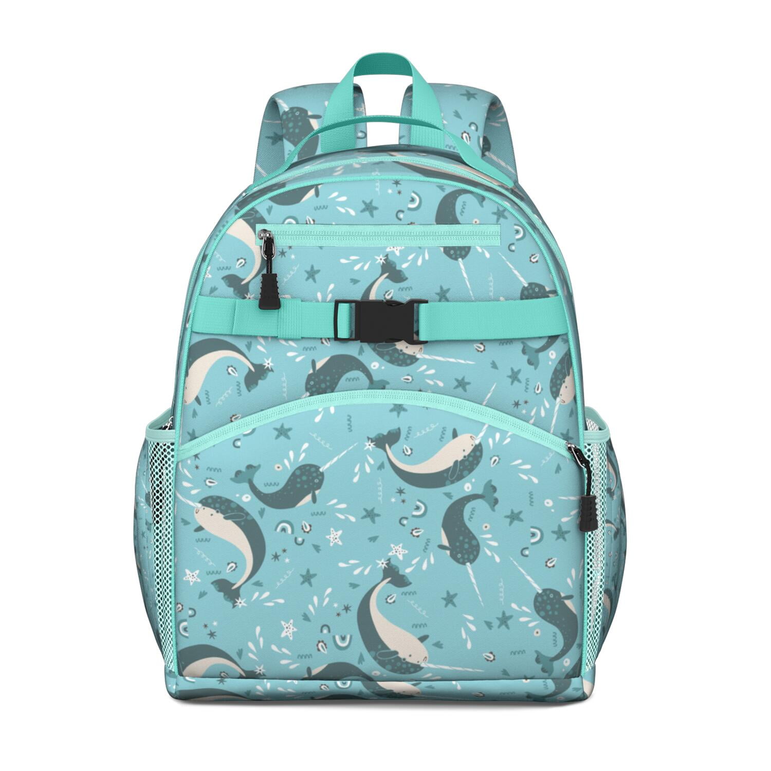 Abstract Ocean Nautical Students Backpack With Shark, Whale, Dolphin ...