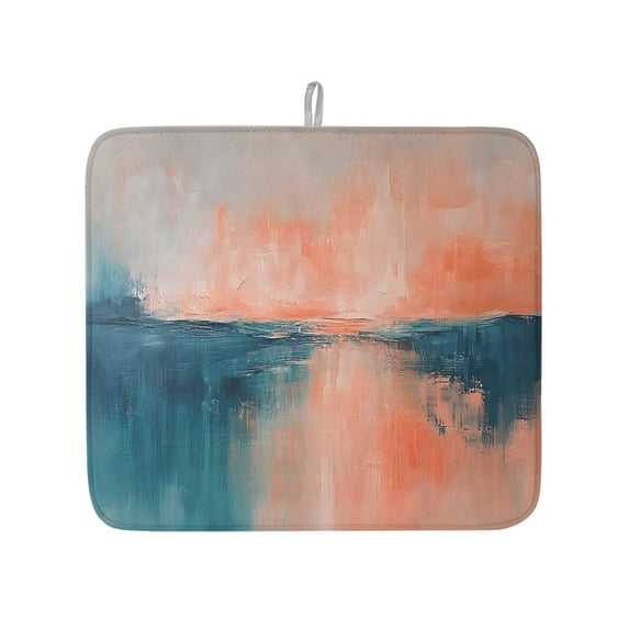 Abstract Ocean Orange Sunset Dish Drying Mats for Kitchen Counter ...