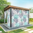 Abstract Ocean Outdoor Curtains, Summer Coral Pattern Dark Blue Teal ...