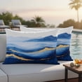 Abstract Ocean Outdoor Throw Pillow Covers Set of 2, Gradient Blue ...