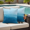 Abstract Ocean Outdoor Throw Pillow Covers Set of 2, Sky Blue Gradient ...